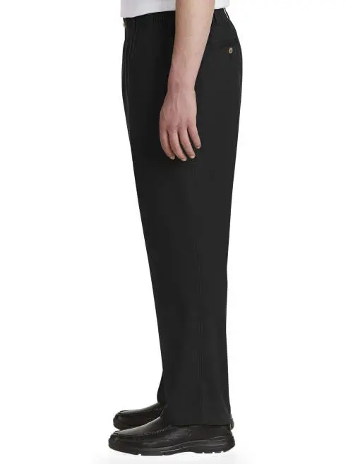HARBOR BAY BY DXL Elastic-waist Pants - Black