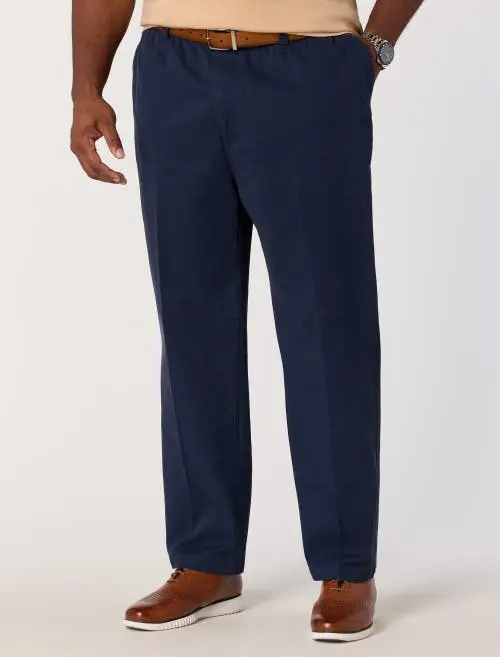 HARBOR BAY BY DXL Elastic-waist Pants - Navy