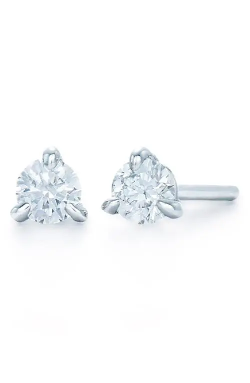 Kwiat Round Brilliant Cut Diamond And Platinum Stud Earrings - Platinum 0.25 Ctw