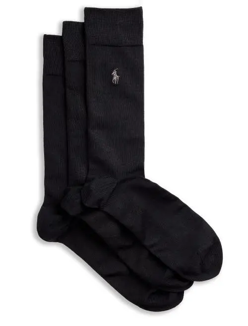 Polo Ralph Lauren 3-pack Crew Socks - Black