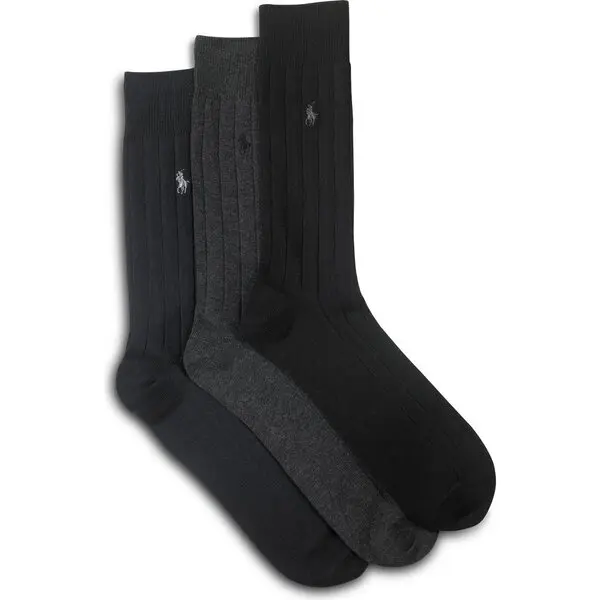 Polo Ralph Lauren Big & Tall Dress Socks 3 Pack - Multi