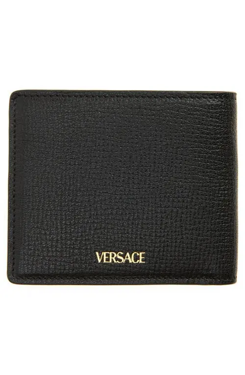 Versace Medusa Leather Bifold Wallet - Black/ Versace Gold