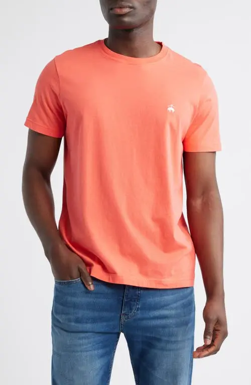 Brooks Brothers Solid Cotton T-shirt - Coral