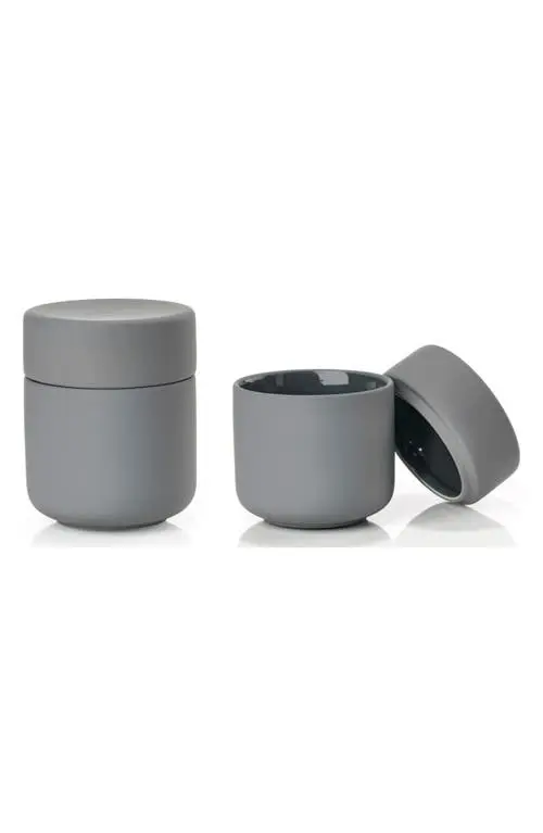 ZONE DENMARK Ume Set Of 2 Ceramic Jars - Grey