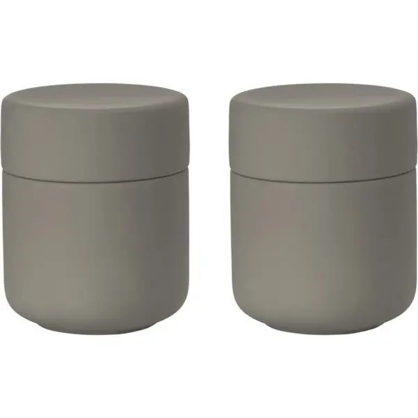 ZONE DENMARK Ume Set Of 2 Ceramic Jars - Taupe