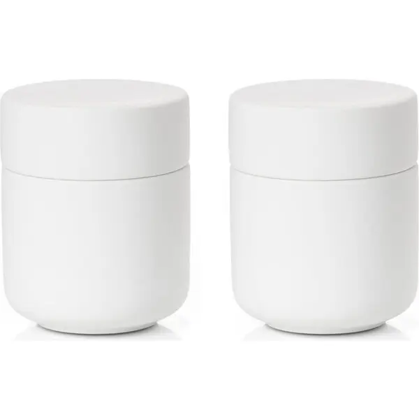 ZONE DENMARK Ume Set Of 2 Ceramic Jars - White