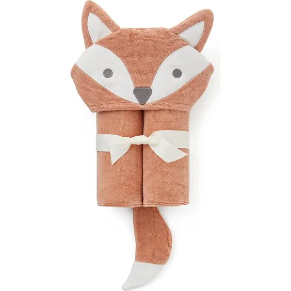 ELEGANT BABY Terry Velour Hooded Fox Towel - Rust