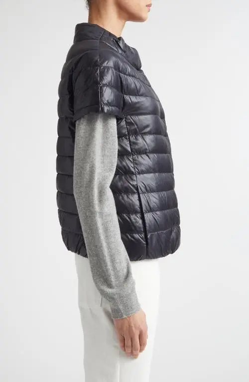 Herno Emilia Cap-sleeve Quilted Down Jacket - 9004 Celeste