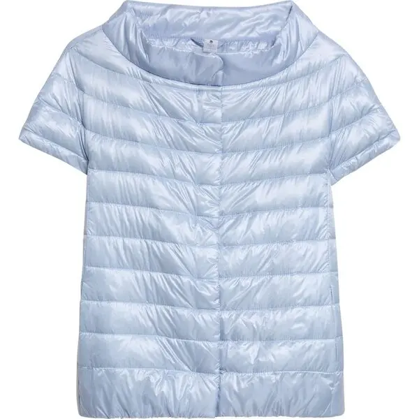 Herno Emilia Cap-sleeve Quilted Down Jacket - 9004 Celeste