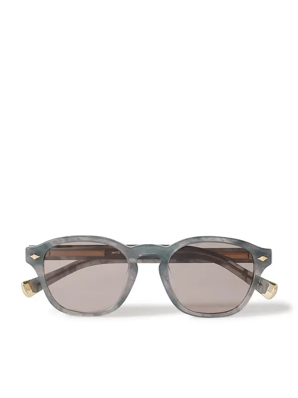 Brunello Cucinelli Round-frame Acetate Sunglasses - Gray