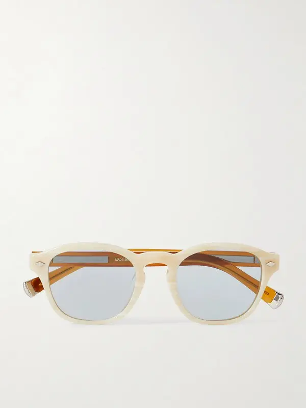 Brunello Cucinelli Round-frame Two-tone Sunglasses - Neutrals