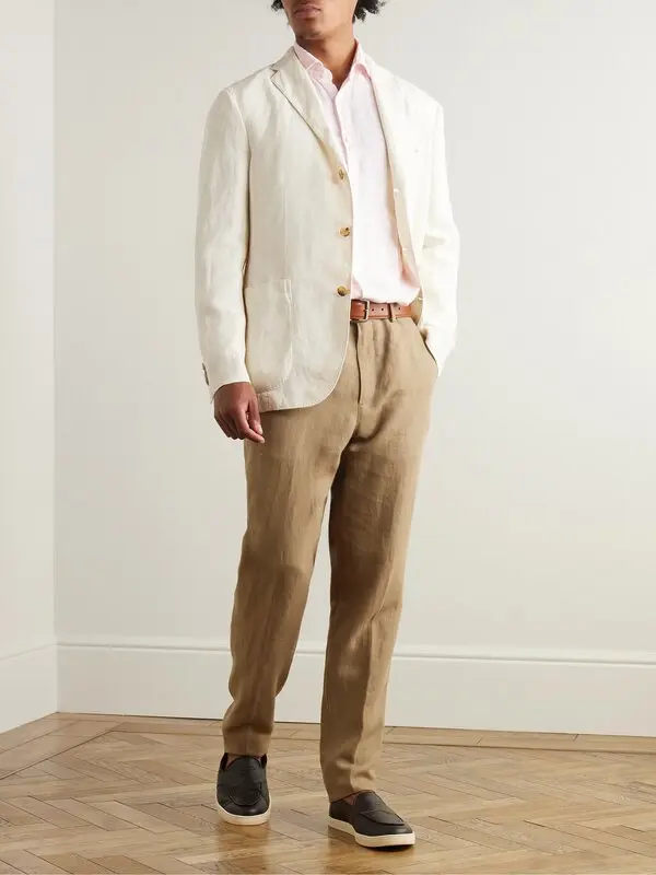 Loro Piana Carlo Straight-leg Linen-twill Trousers