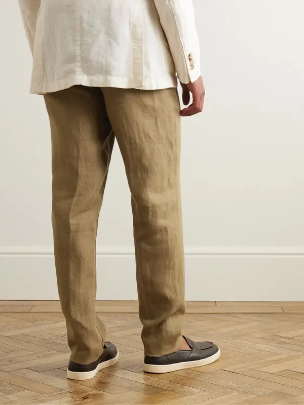 Loro Piana Carlo Straight-leg Linen-twill Trousers