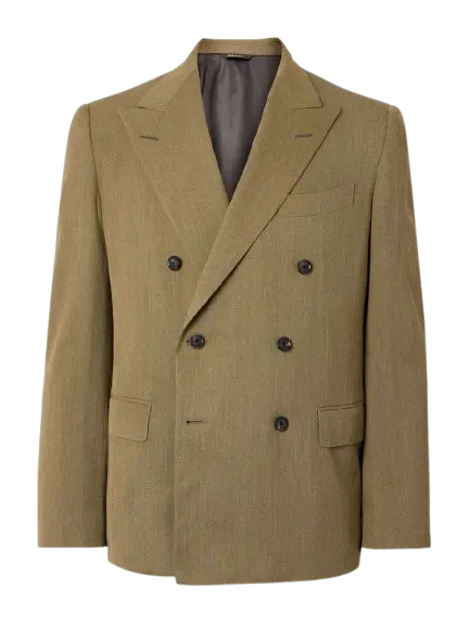 Loro Piana Double-breasted Virgin Wool-twill Suit Jacket - Neutrals
