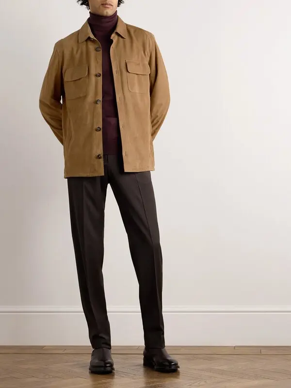 Loro Piana Suede Overshirt - Brown