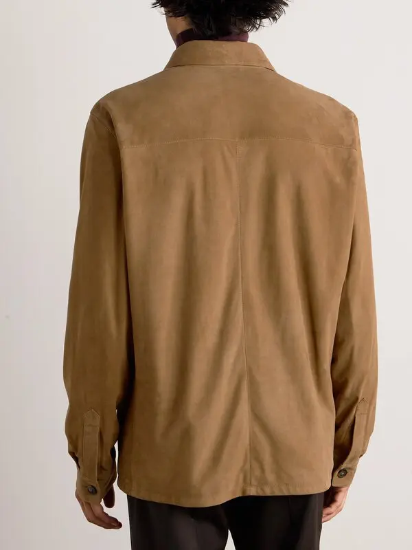 Loro Piana Suede Overshirt - Brown