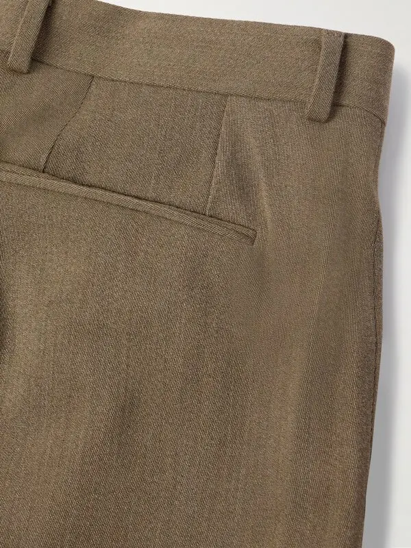 Loro Piana Tapered Pleated Wool-twill Suit Trousers