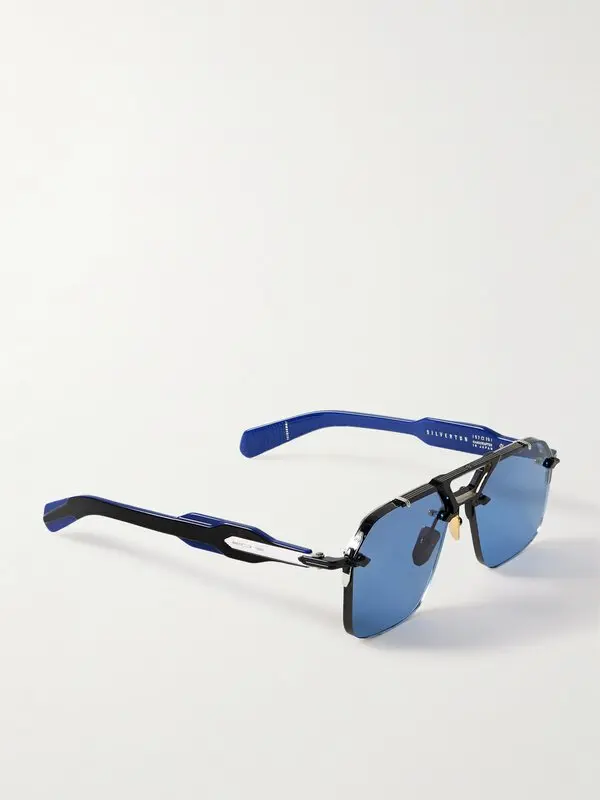 JACQUES MARIE MAGE Silverton Aviator Sunglasses - Black