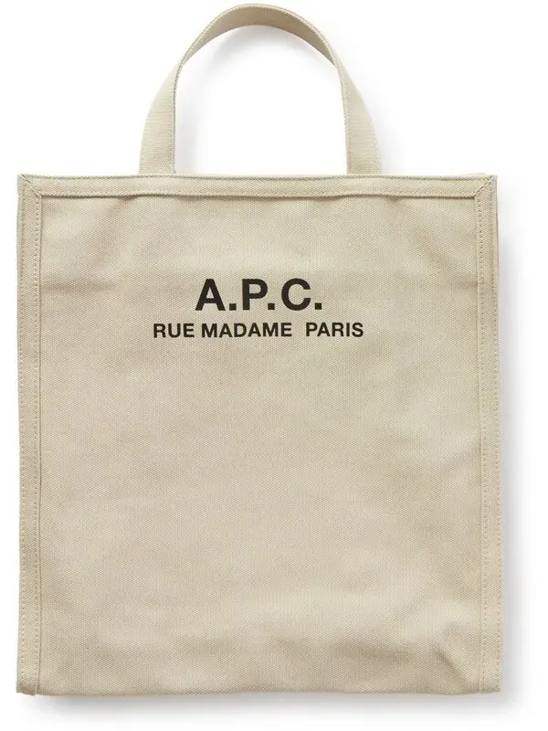 A.p.c. Logo-print Cotton-canvas Tote