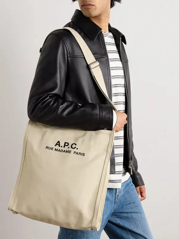 A.p.c. Logo-print Cotton-canvas Tote