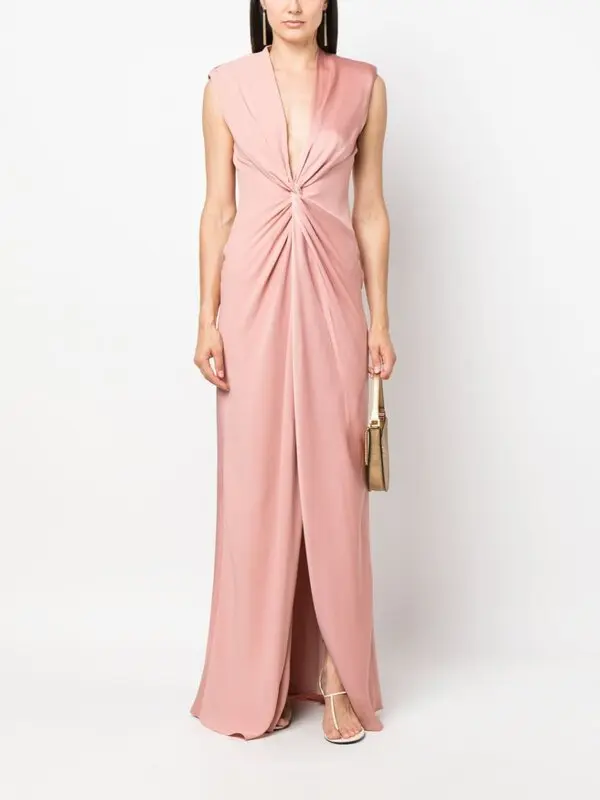 Max Mara Twist-front V-neck Maxi Dress