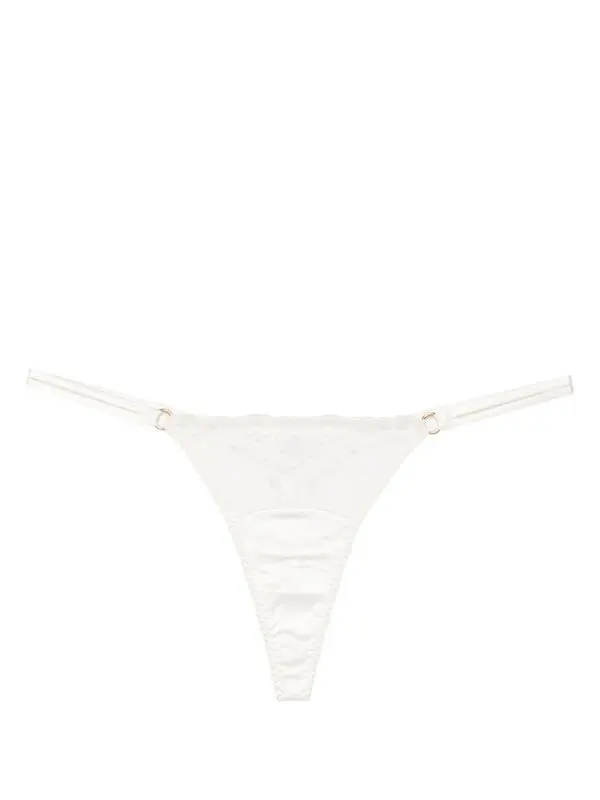 FLEUR OF ENGLAND Daisy Floral-lace Thong - White