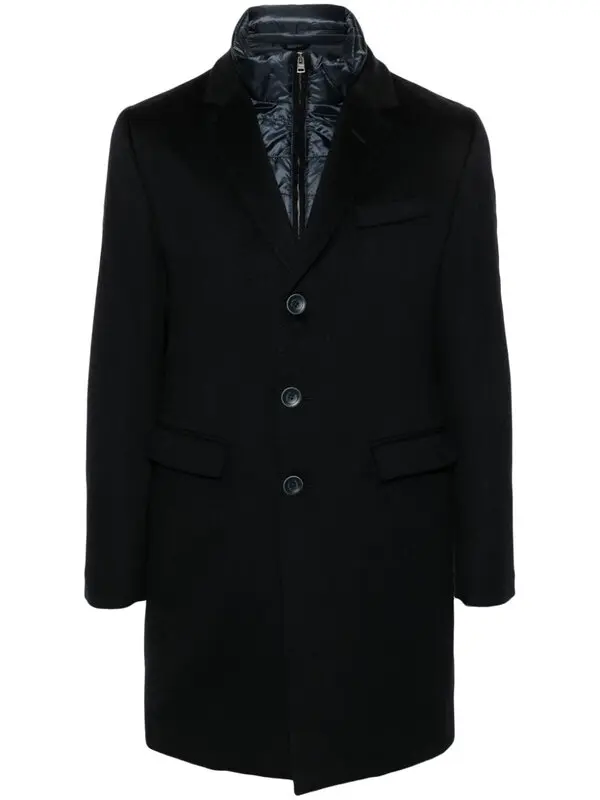 Herno Layered Single-breasted Coat - Blue