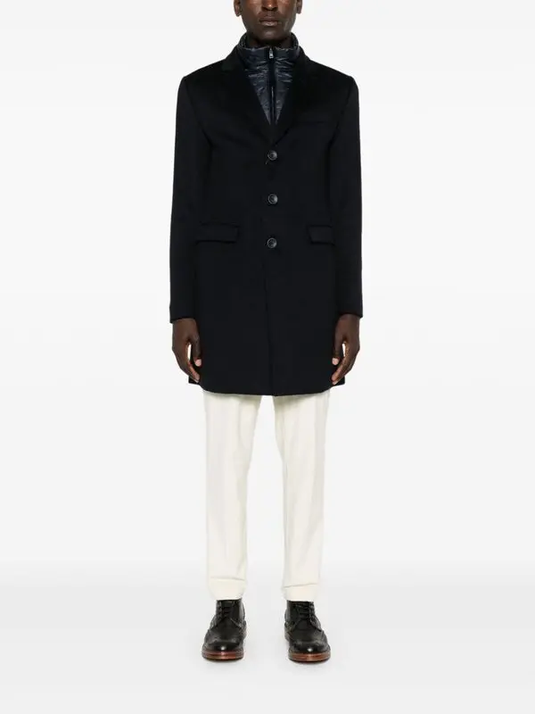 Herno Layered Single-breasted Coat - Blue