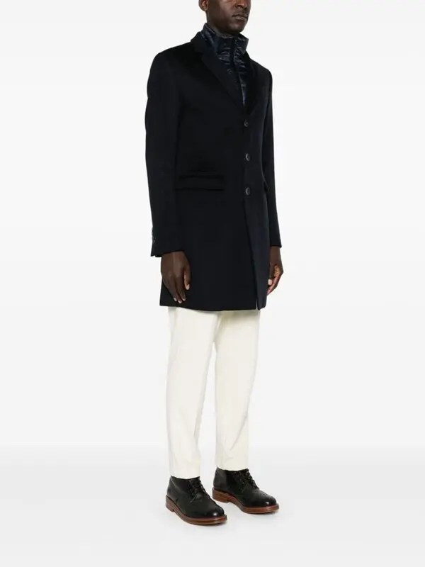 Herno Layered Single-breasted Coat - Blue