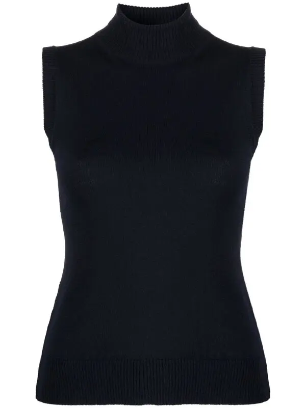 Sportmax Roll-neck Vest - Blue