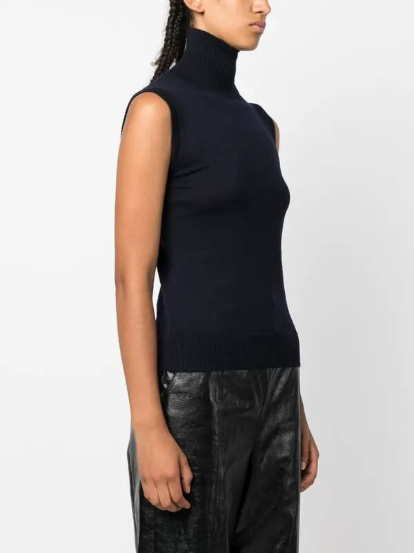 Sportmax Roll-neck Vest - Blue