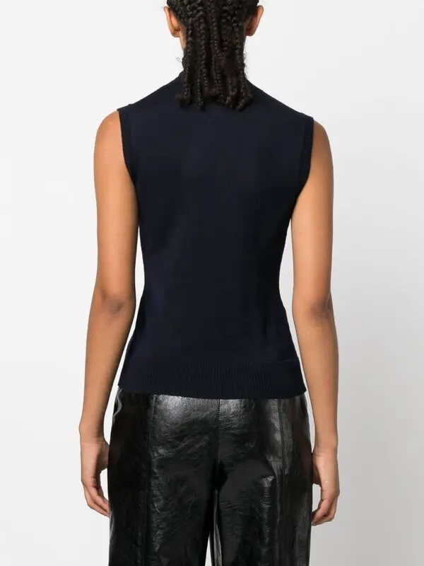 Sportmax Roll-neck Vest - Blue
