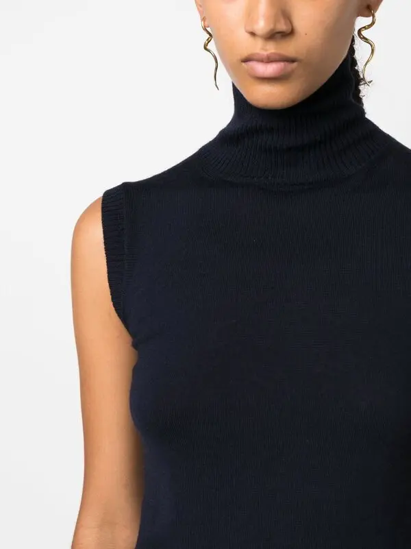 Sportmax Roll-neck Vest - Blue