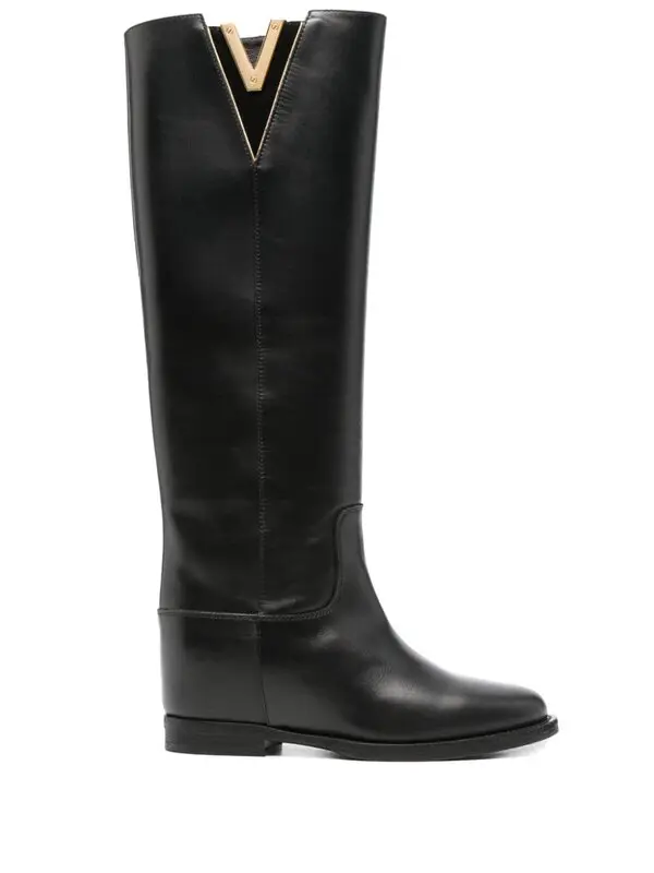 VIA ROMA 15 Knee-length Leather Boots