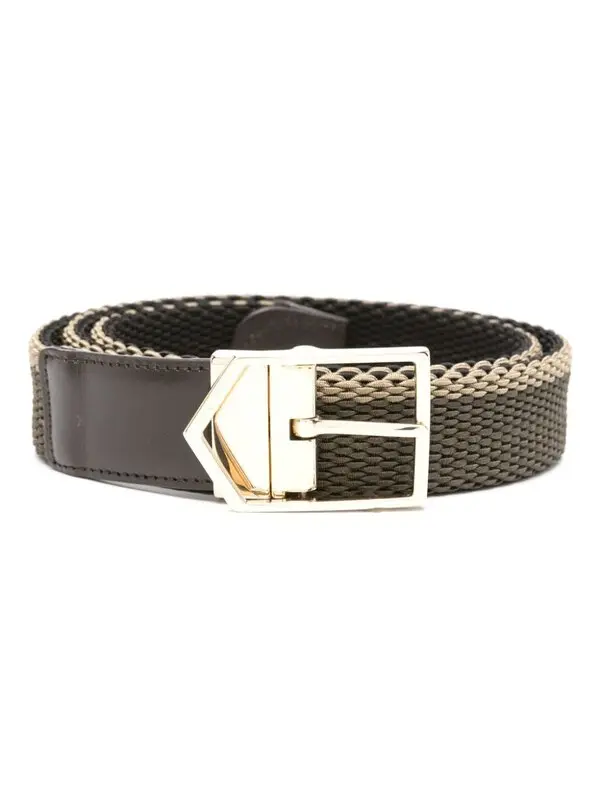 Canali Interwoven Buckle Belt - Green