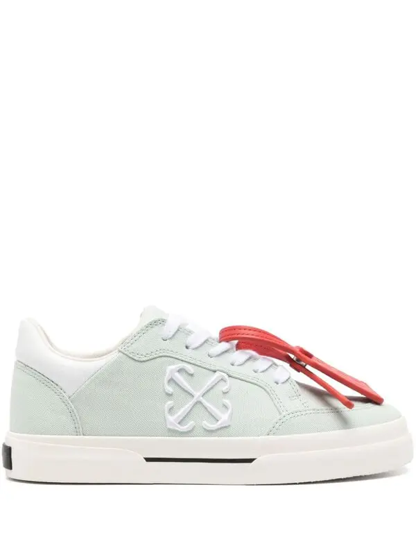 Off-White Low Vulcanized Canvas Sneakers - Green