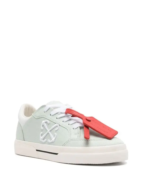 Off-White Low Vulcanized Canvas Sneakers - Green