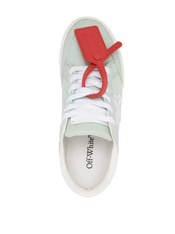 Off-White Low Vulcanized Canvas Sneakers - Green