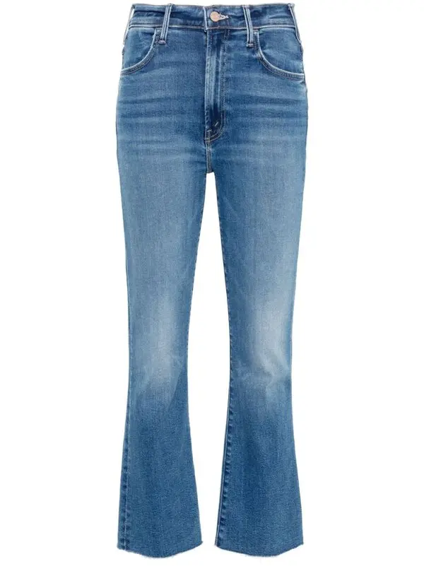 MOTHER The Hustler Ankle Fray Bootcut Jeans - Blue