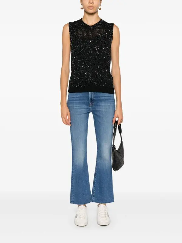 MOTHER The Hustler Ankle Fray Bootcut Jeans - Blue