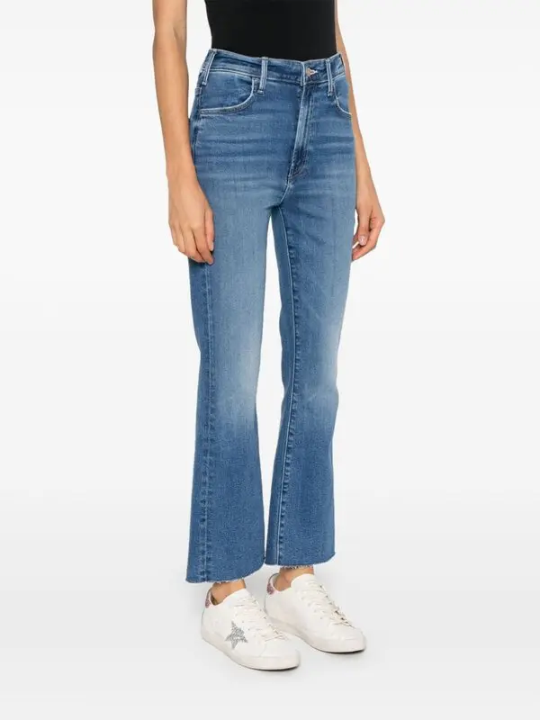 MOTHER The Hustler Ankle Fray Bootcut Jeans - Blue