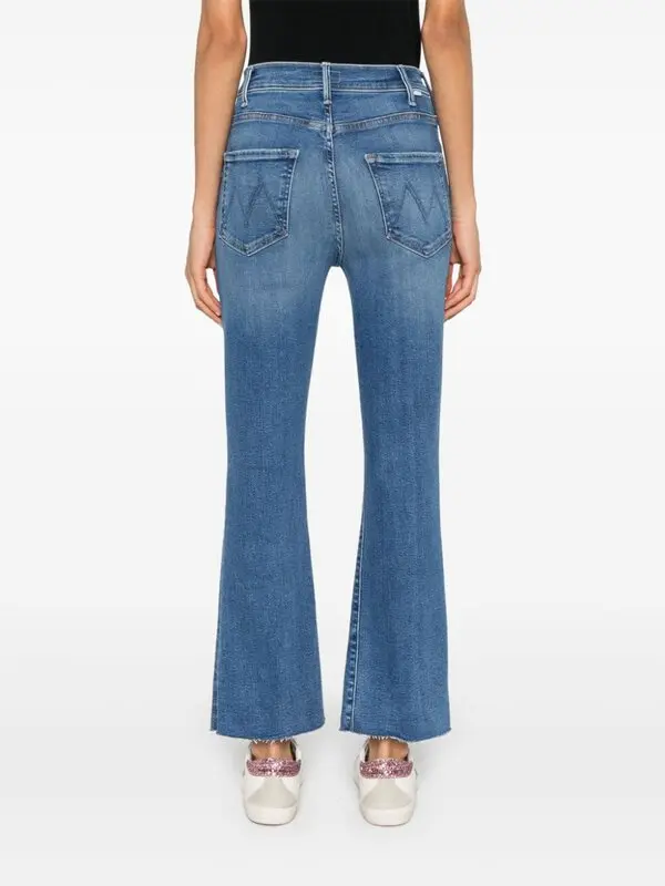 MOTHER The Hustler Ankle Fray Bootcut Jeans - Blue