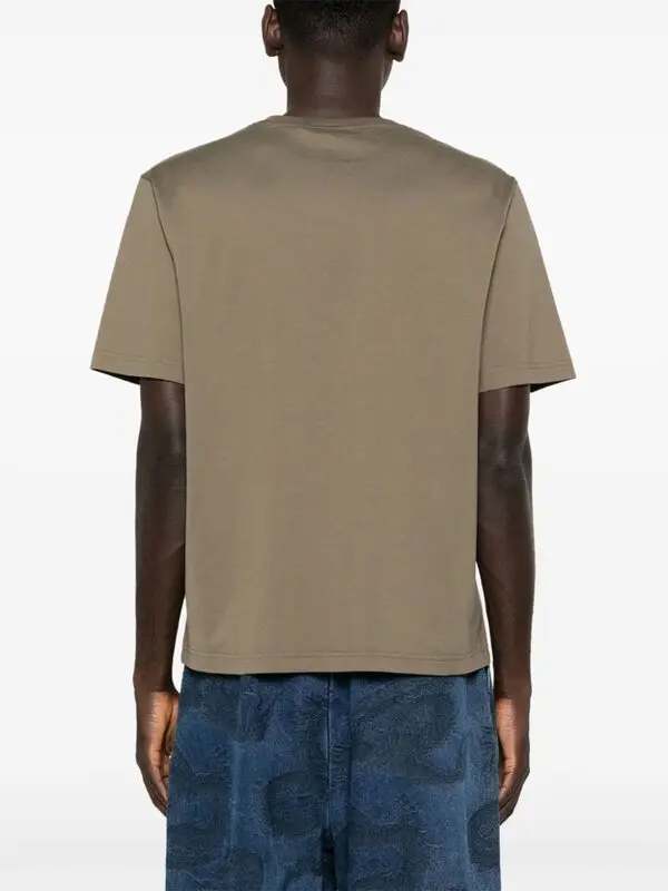 Palm Angels Embroidered-logo Cotton T-shirt - Green