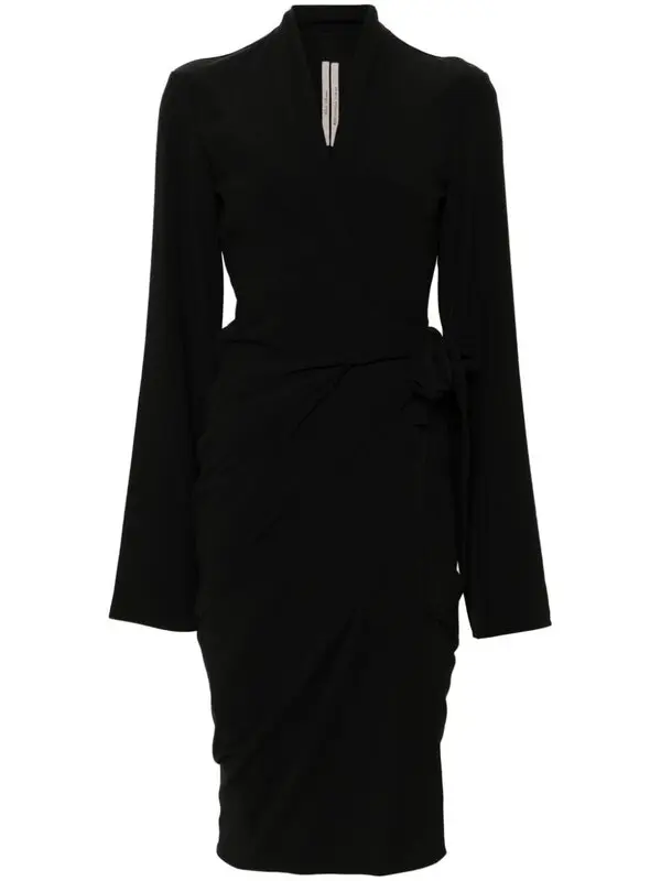 Rick Owens Tie-fastening Crepe Wrap Dress