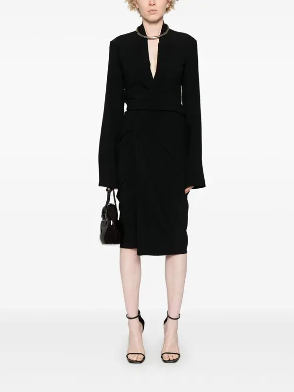 Rick Owens Tie-fastening Crepe Wrap Dress