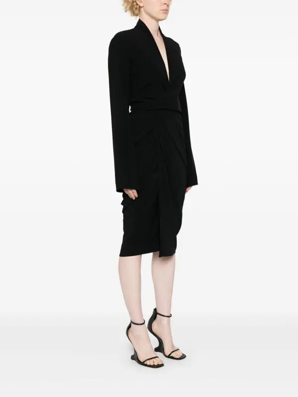 Rick Owens Tie-fastening Crepe Wrap Dress
