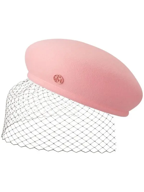 MAISON MICHEL Bonnie Veil Beret - Pink
