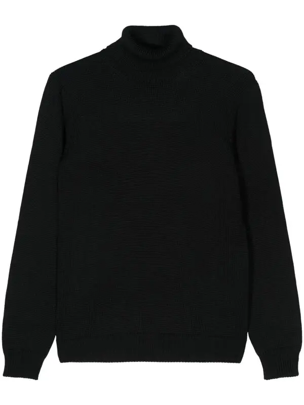 NUUR Roll-neck Merino Jumper - Black