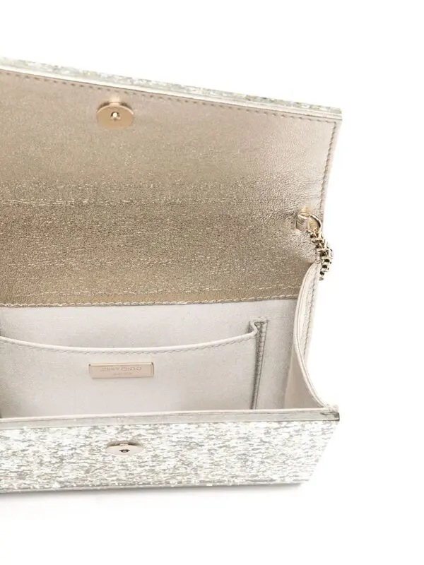 JIMMY CHOO Candy Glitter Clutch - Silver
