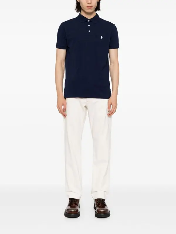 Polo Ralph Lauren Logo-embroidered Short-sleeve Polo Shirt - Blue